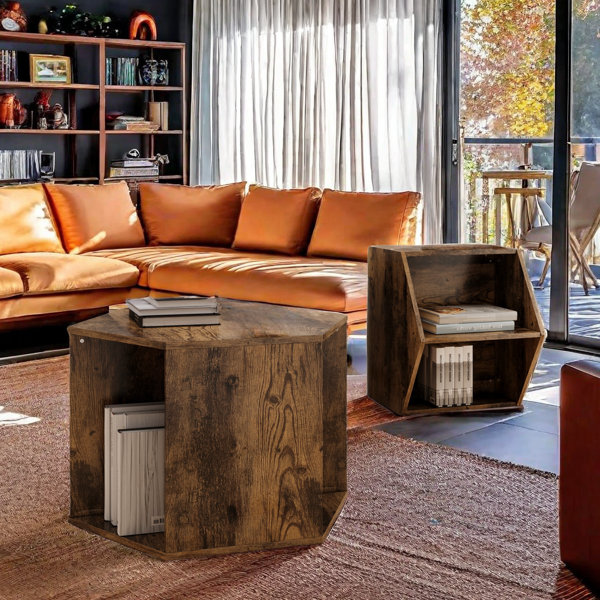 Latitude Run® Sprowston 2-piece Coffee Table Hexagonal Design with Storage Space | Wayfair